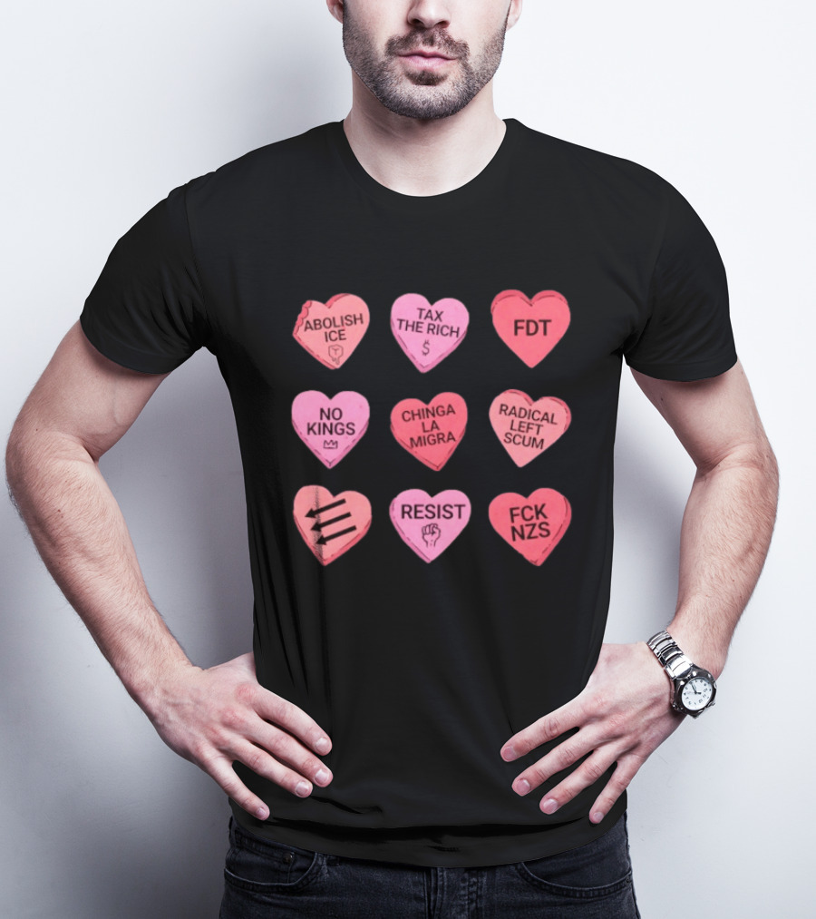 Abolish Ice Tax The Rich No Kings Chinga La Migra Radical Left Scum Resist FDT FCK NZS T-Shirt