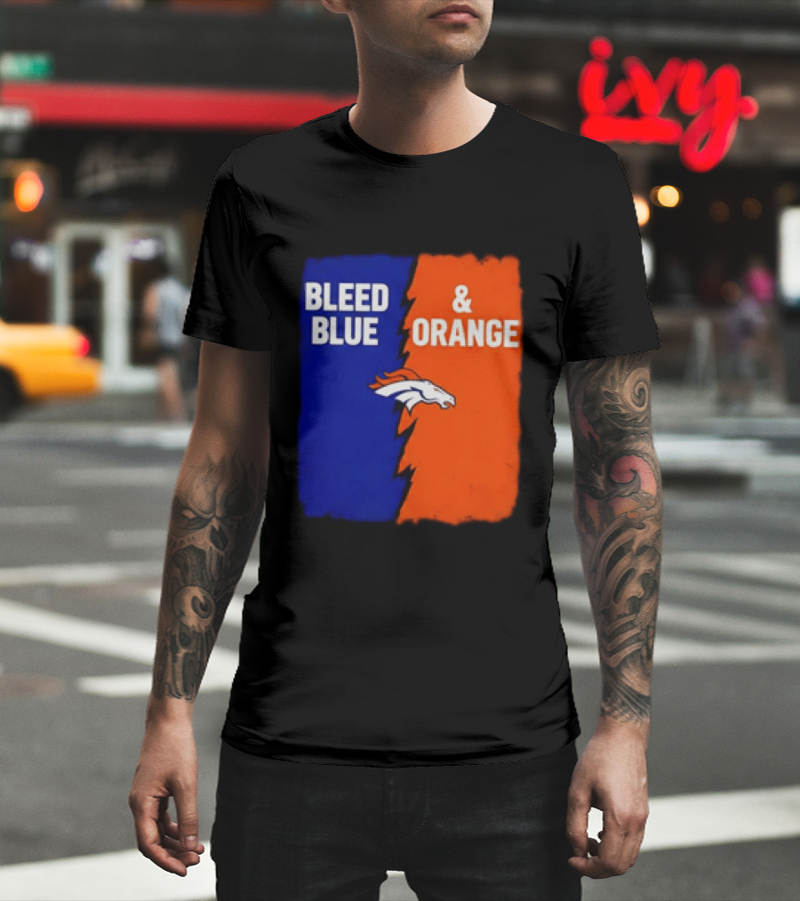 Bleed Blue And Orange Denver Broncos T-Shirt