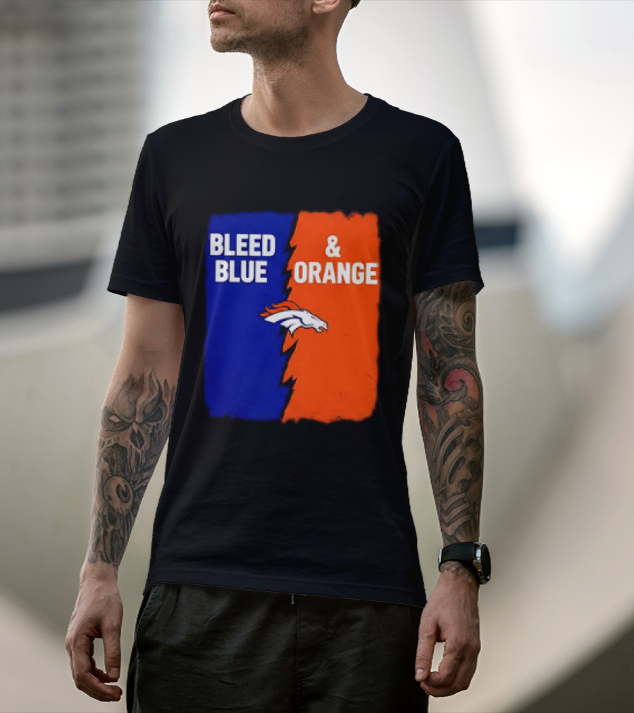Bleed Blue And Orange Denver Broncos T-Shirt
