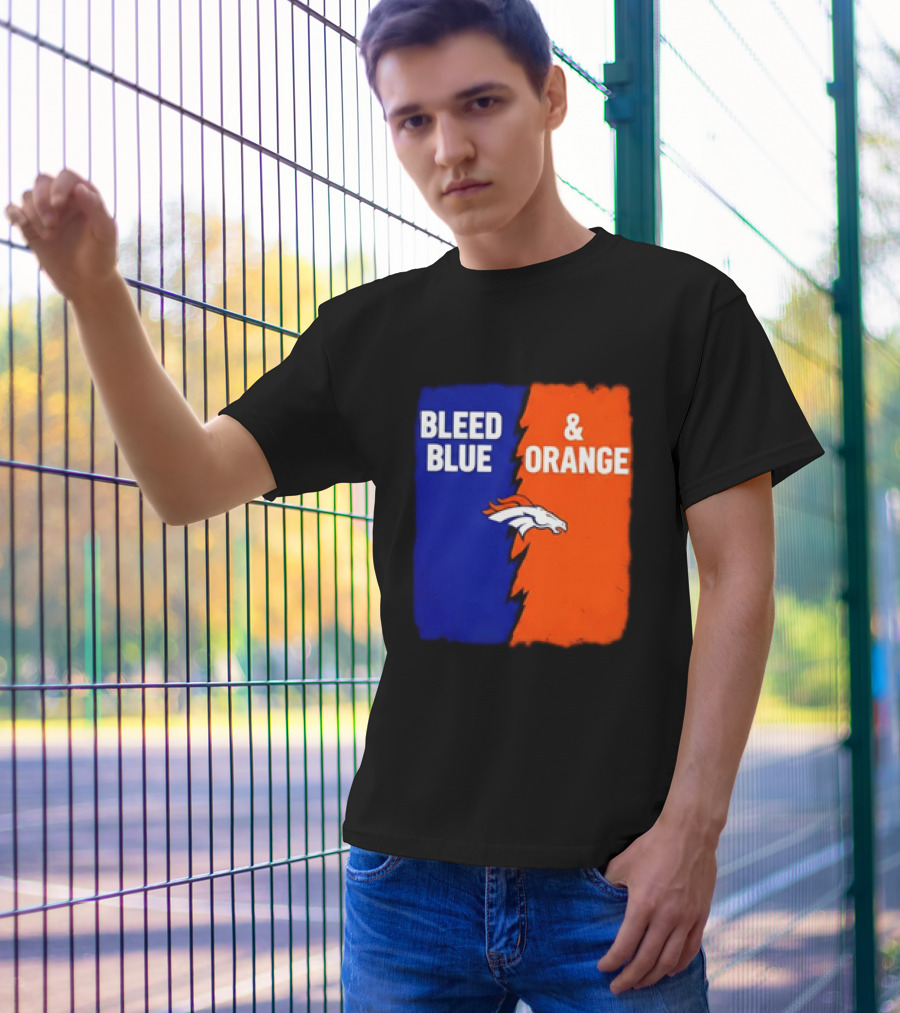 Bleed Blue And Orange Denver Broncos T-Shirt