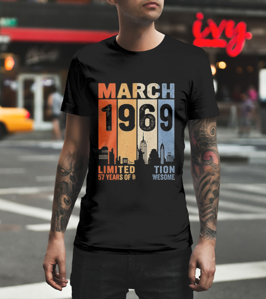 March 1969 Limited Edition 54 Years Of Being Awesome City T-Shirt