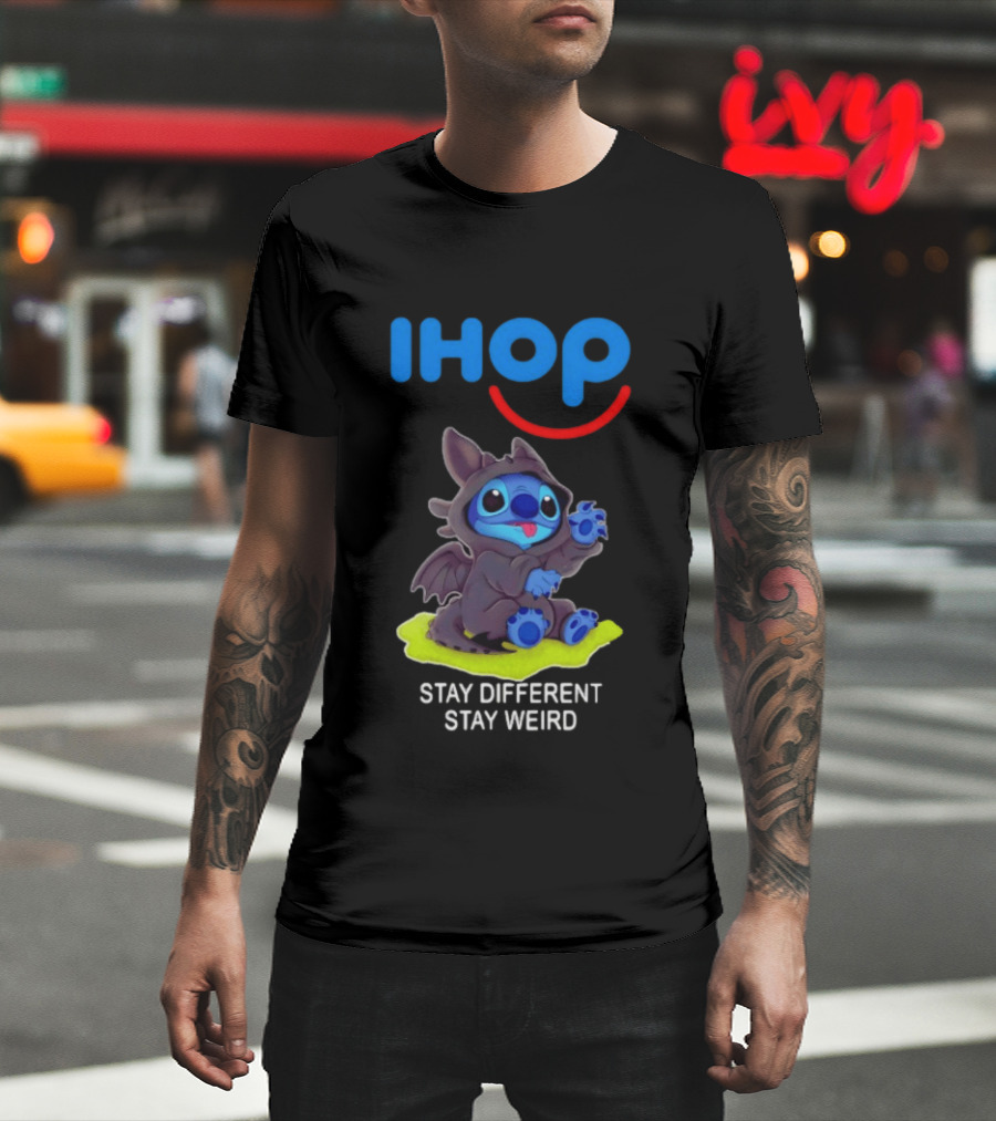 IHOP Stitch Toothless Stay Different Stay Weird T-Shirt
