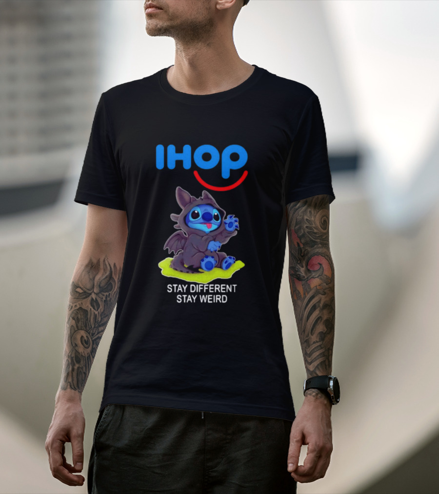 IHOP Stitch Toothless Stay Different Stay Weird T-Shirt