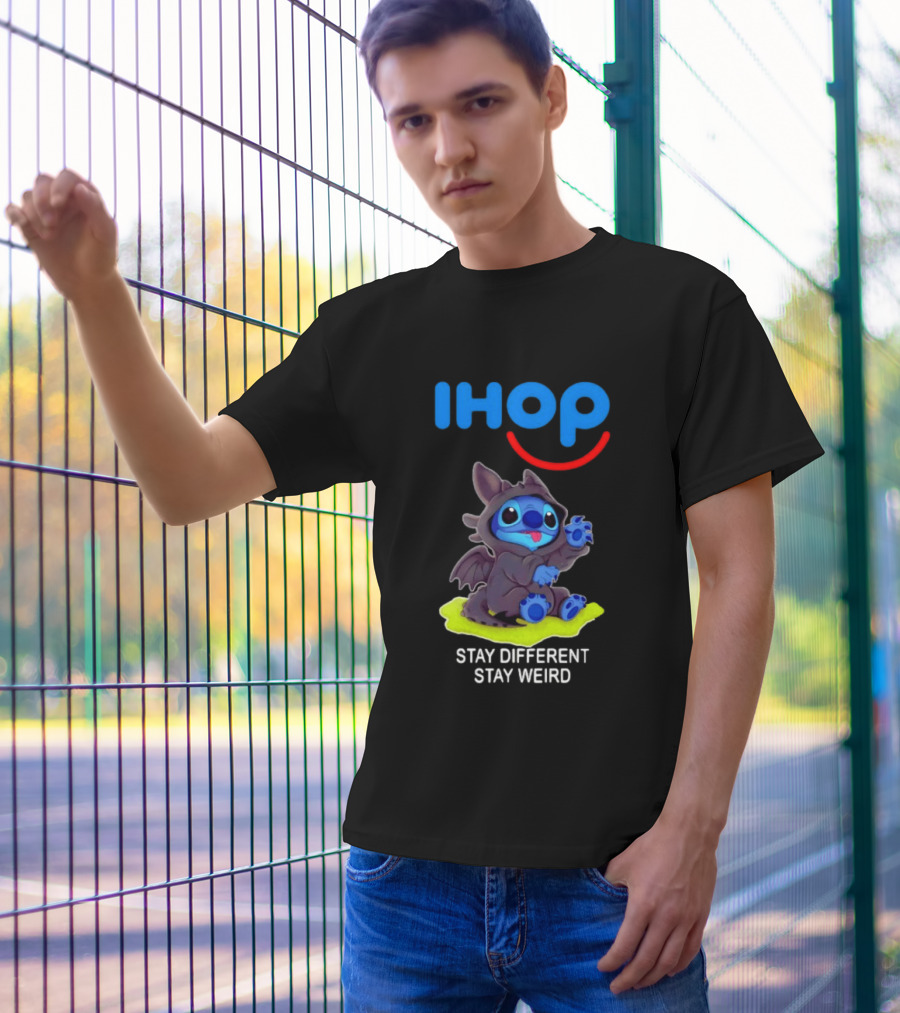 IHOP Stitch Toothless Stay Different Stay Weird T-Shirt