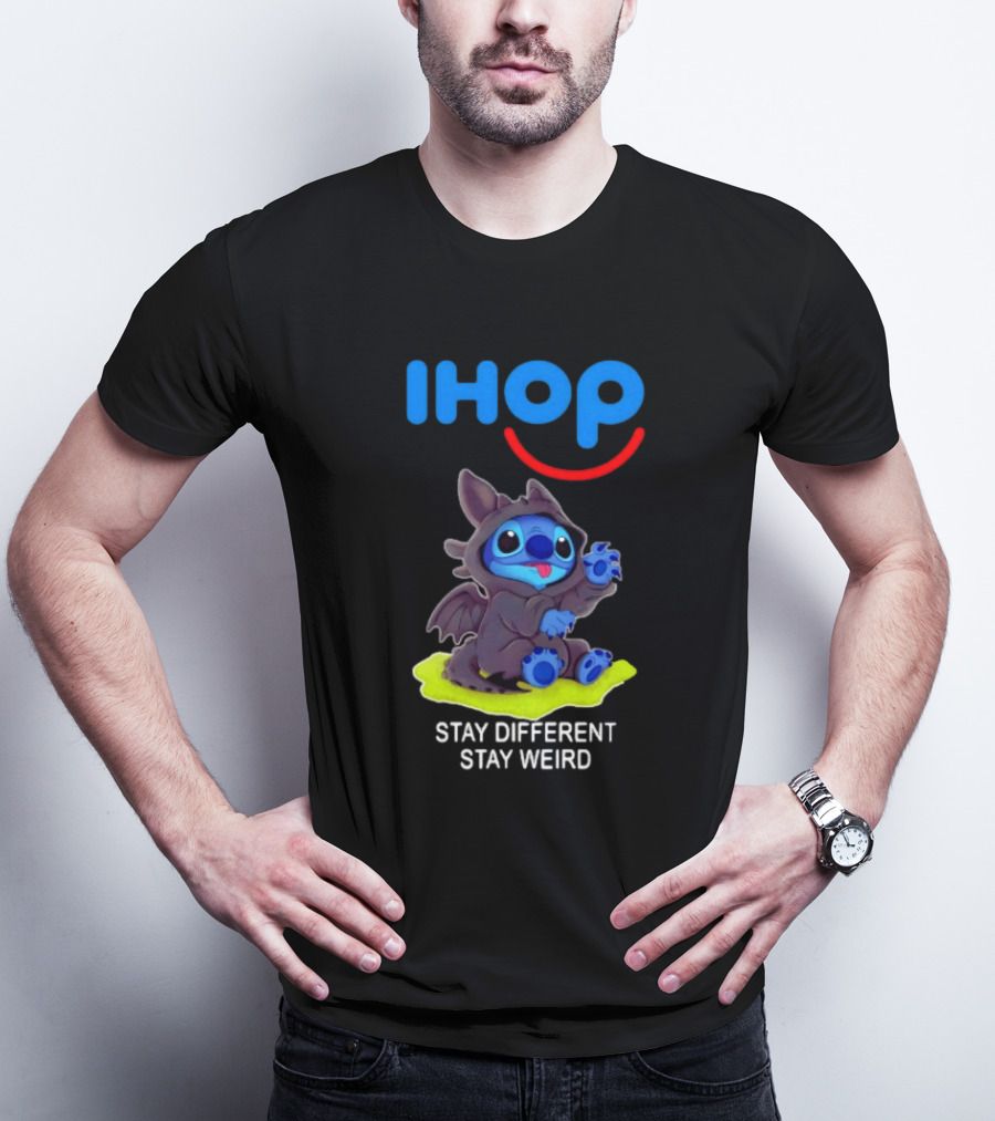 IHOP Stitch Toothless Stay Different Stay Weird T-Shirt
