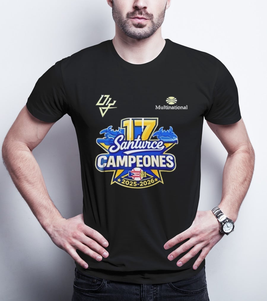 Santurce Campeones 2023 2026 LBPRC 17 Multinational T-Shirt