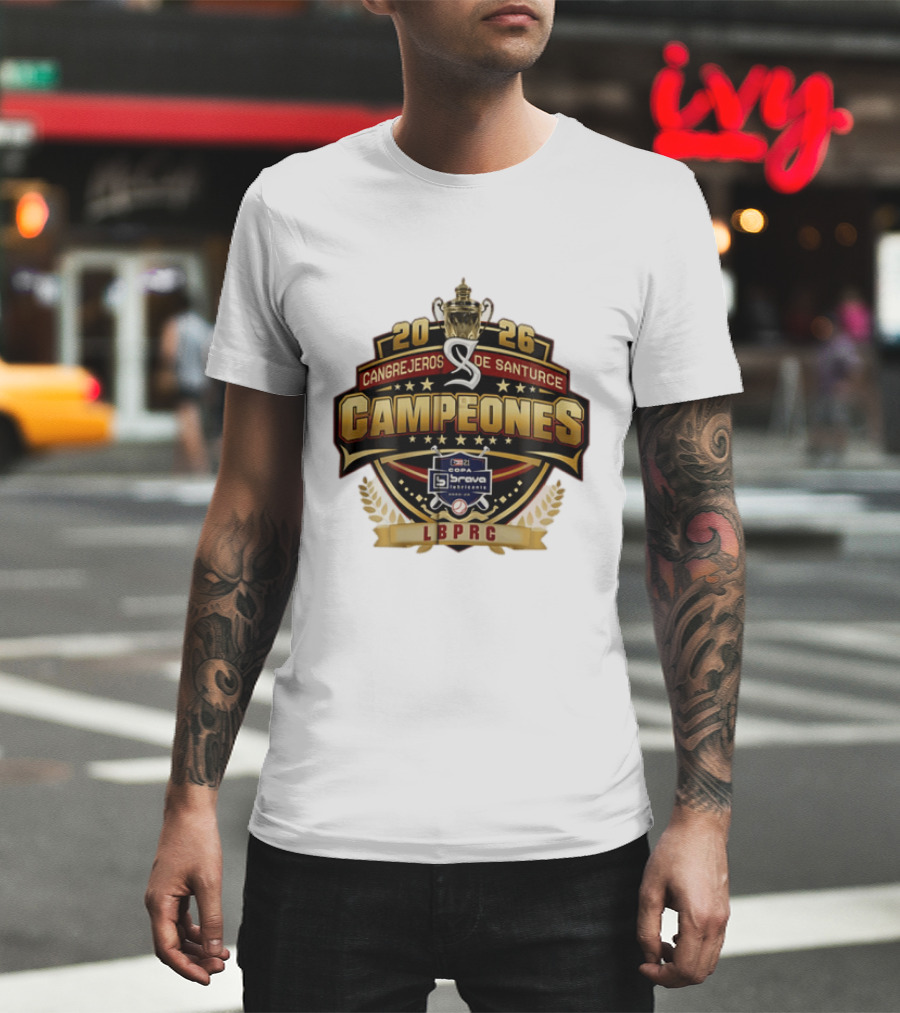Cangrejeros De Santurce 2026 Campeones Celebrate LBPRC Trophy Baseball T-Shirt