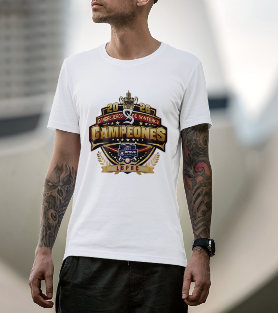 Cangrejeros De Santurce 2026 Campeones Celebrate LBPRC Trophy Baseball T-Shirt