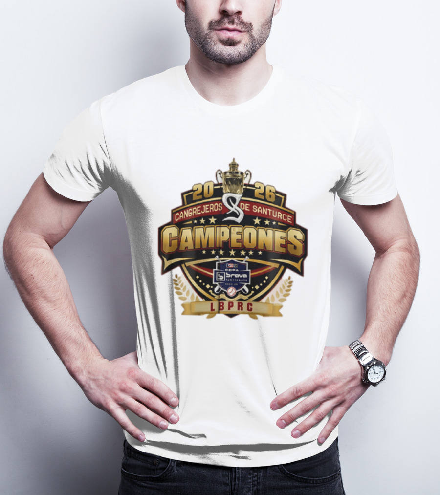 Cangrejeros De Santurce 2026 Campeones Celebrate LBPRC Trophy Baseball T-Shirt