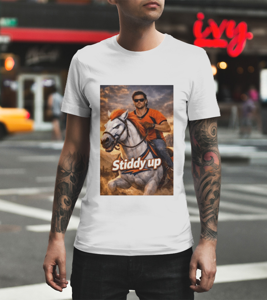 Jarrett Stidham Stiddy Up Horseback Adventure Denver Broncos Fans T-Shirt