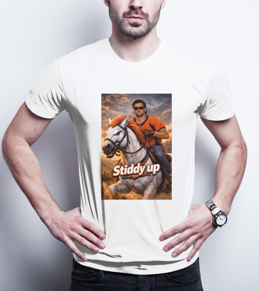 Jarrett Stidham Stiddy Up Horseback Adventure Denver Broncos Fans T-Shirt
