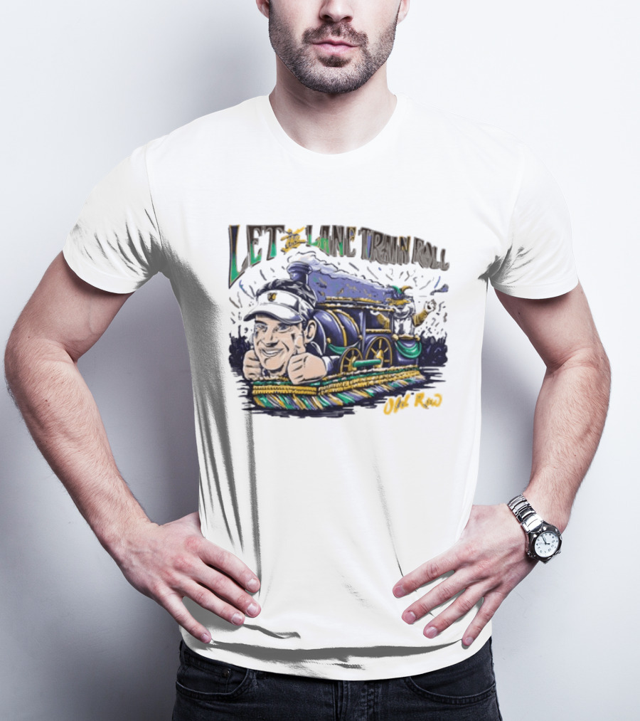 Let The Lane Train Roll Old Row Train Caricature Engineer T-Shirt
