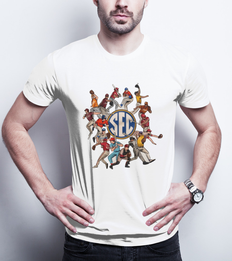 SEC Schools Baseball Players Ole Miss Around The SEC T-Shirt
