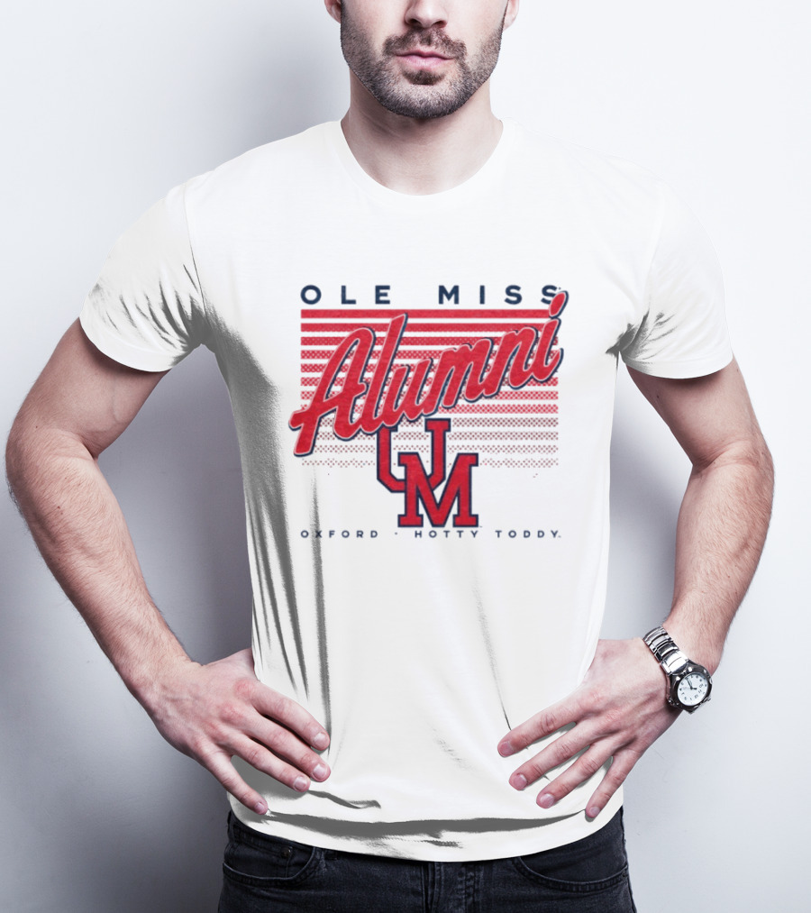 Ole Miss Alumni UM Oxford Hotty Toddy Stripes T-Shirt