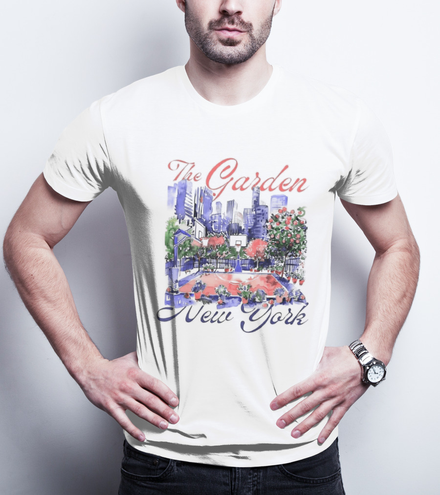 The Garden New York Basketball Court Cityscape T-Shirt