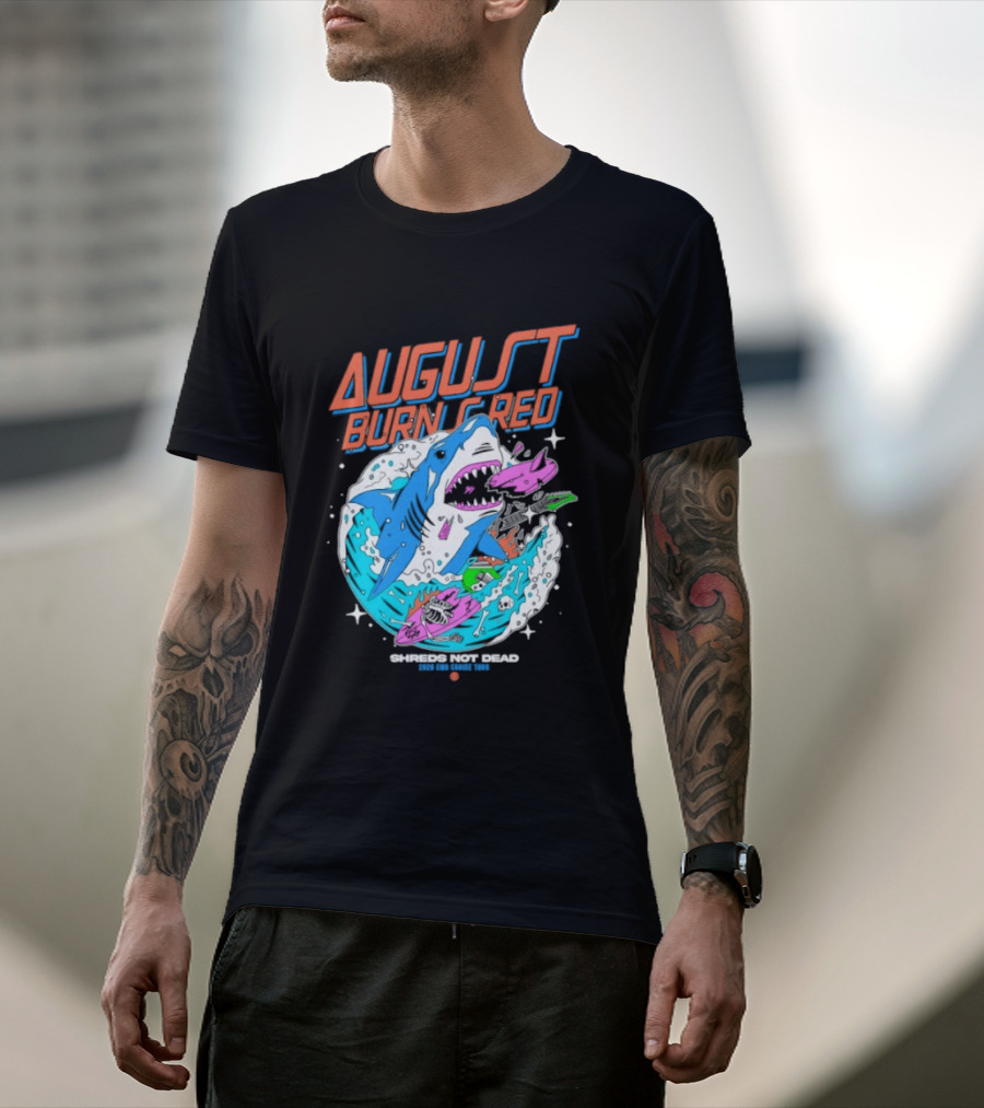 August Burns Red Shreds Not Dead Emo Cruise Tour 2026 Shark Explosion T-Shirt