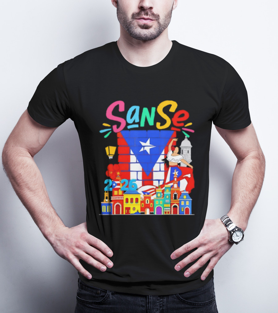 Sanse Festival 2026 Puerto Rican Culture Celebration San Sebastian Balcones De Cora T-Shirt