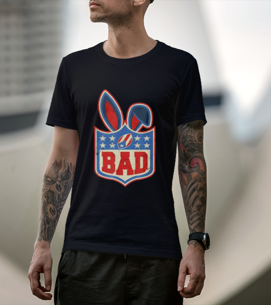 BAD Bunny Football Old School NFL Shield T-Shirt