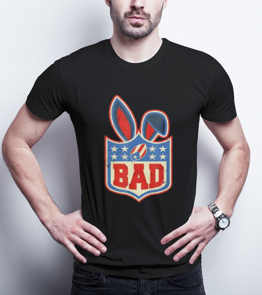 BAD Bunny Football Old School NFL Shield T-Shirt