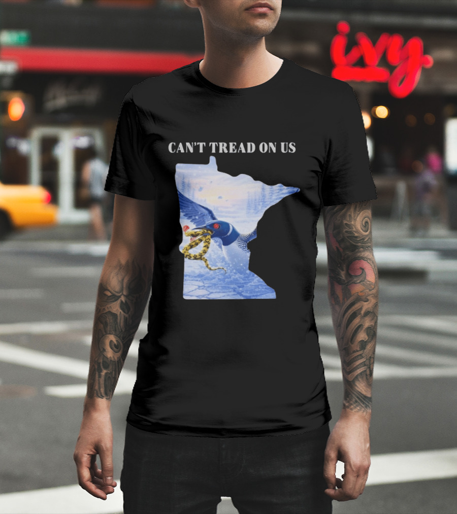 Can't Tread On Us Loon Snake Minnesota Ice Support T-Shirt