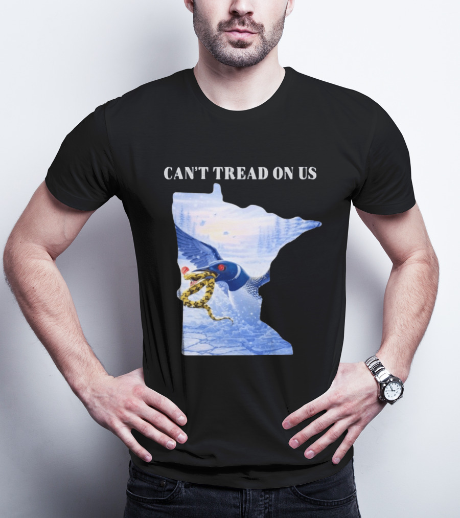 Can't Tread On Us Loon Snake Minnesota Ice Support T-Shirt