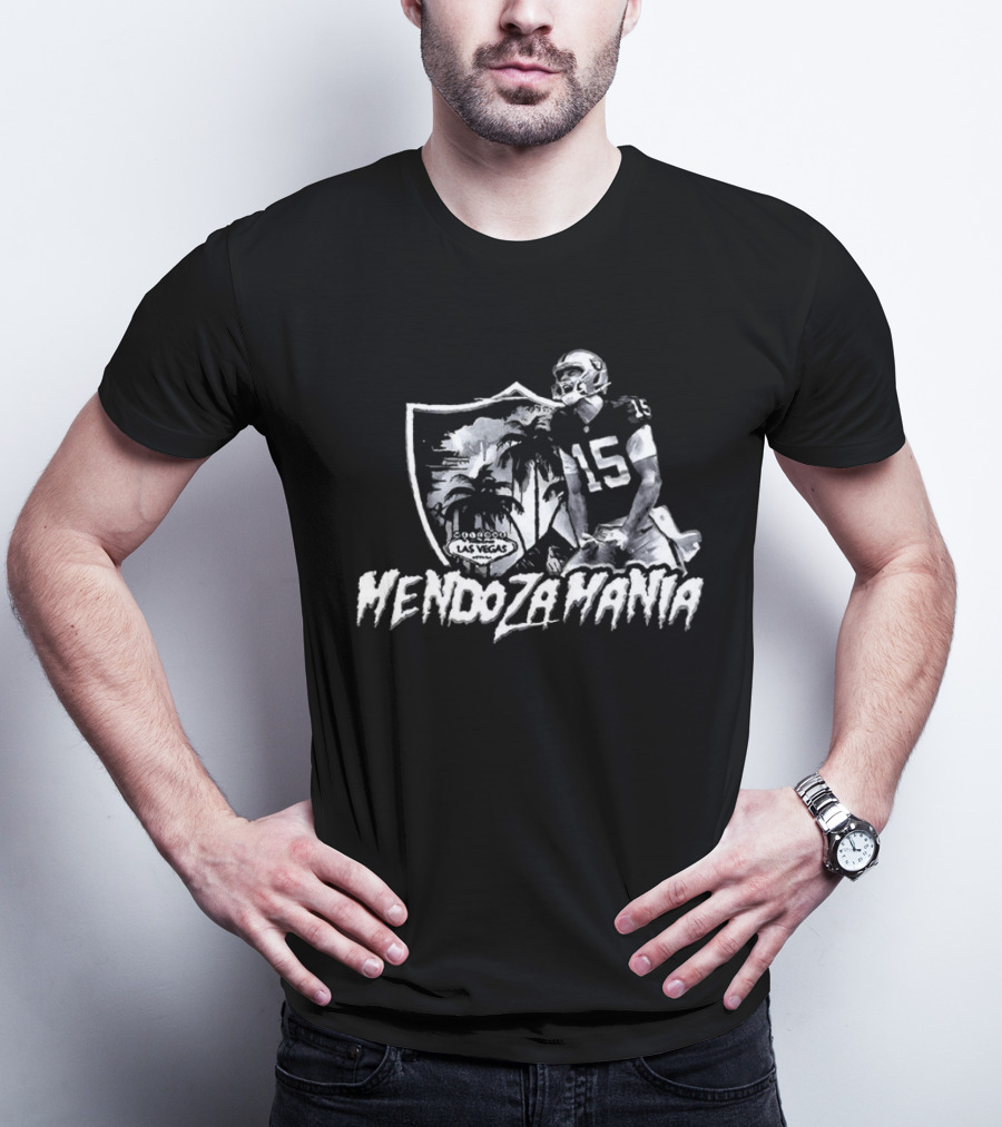 Raider Shield Mendoza Mania 15 Welcome To Fabulous Las Vegas T-Shirt
