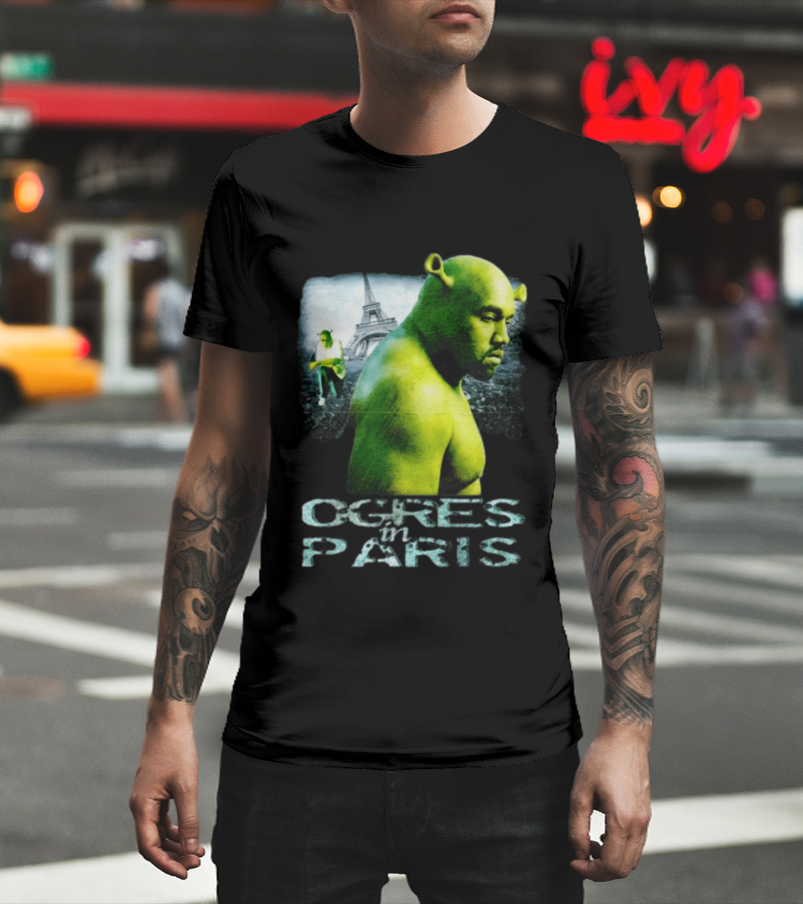 Shrek Kanye West Ogres In Paris Eiffel Tower Mashup T-Shirt