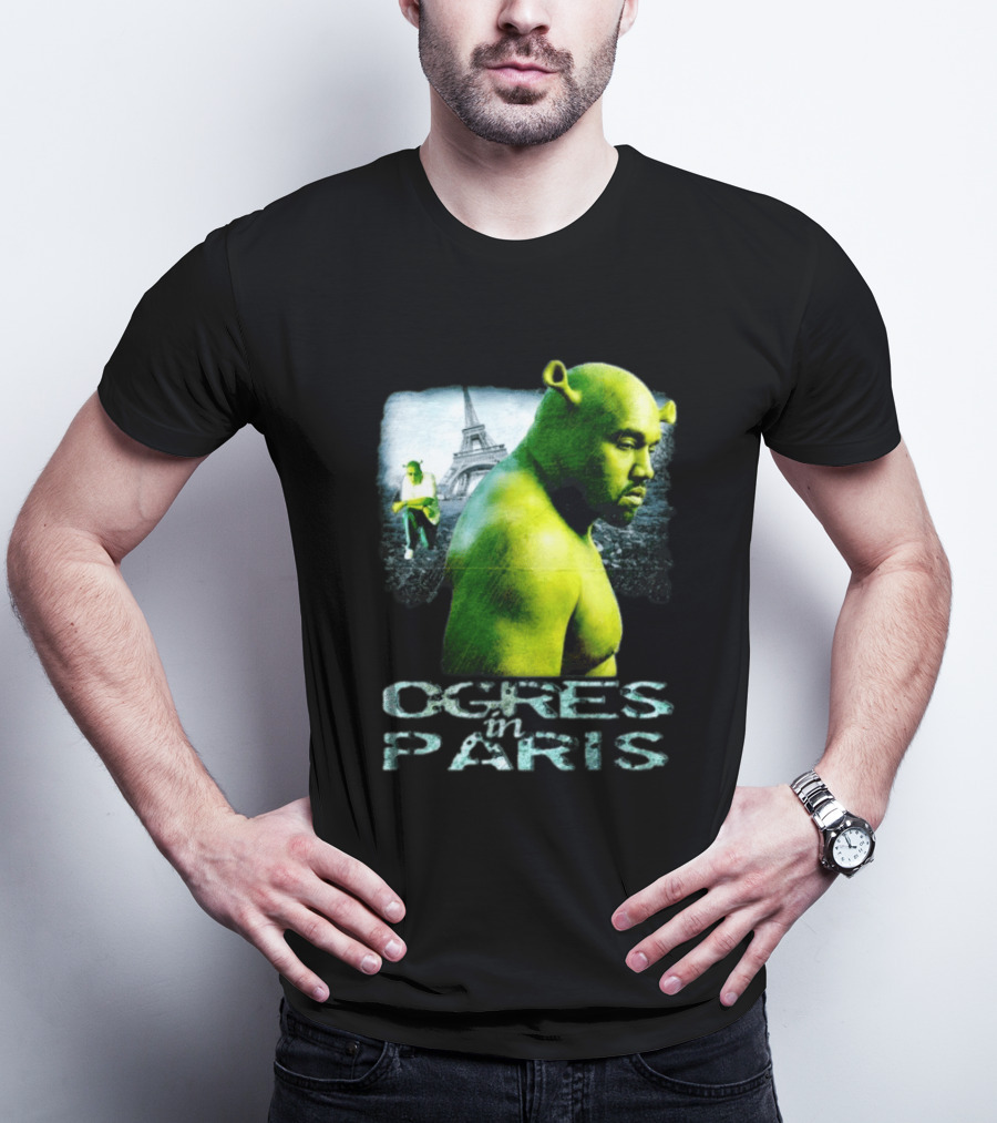 Shrek Kanye West Ogres In Paris Eiffel Tower Mashup T-Shirt