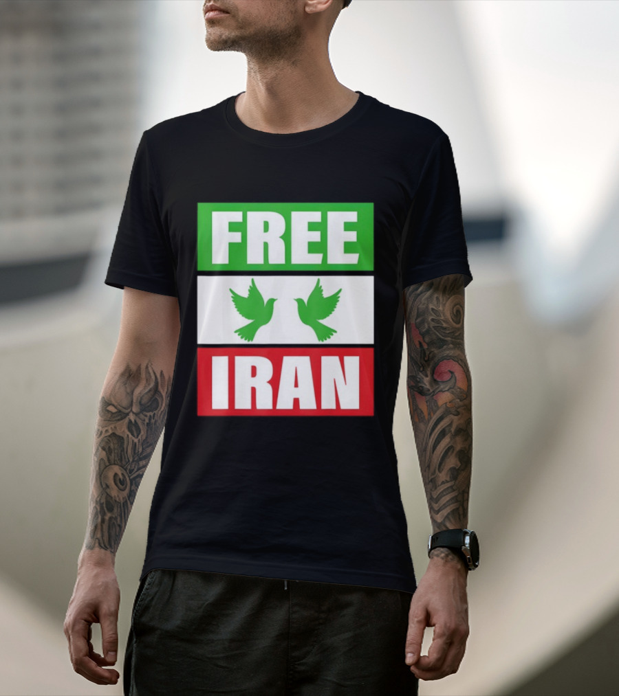 Free Iran Green White Red Peace Doves Freedom T-Shirt