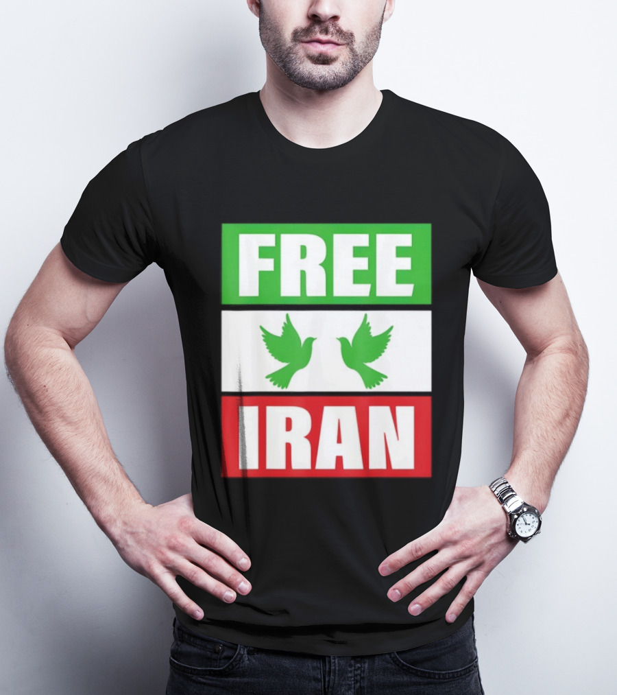 Free Iran Green White Red Peace Doves Freedom T-Shirt