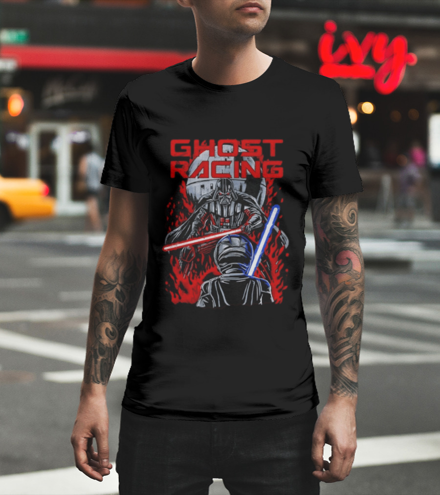 Ghost Racing Darth Vader Lightsaber Duel Scene T-Shirt