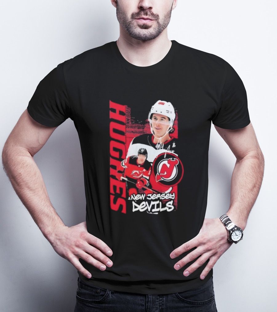 New Jersey Devils Jack Hughes Playmaker Hockey Legend T-Shirt