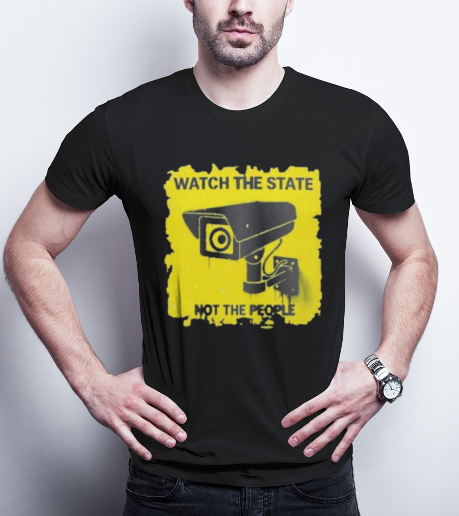 THE STATE NOT THE PEOPLE Yellow Surveillance Camera T-Shirt