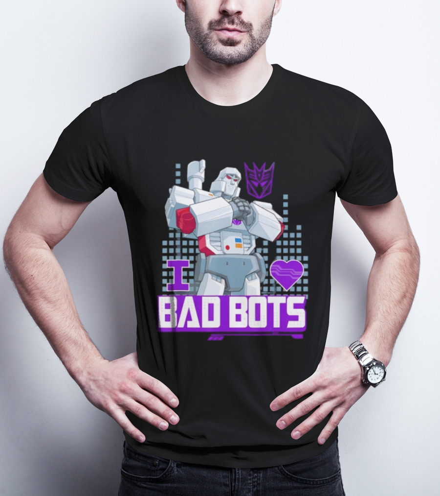 Transformers Valentine's Day Megatron I Love Bad Bots Decepticon T-Shirt
