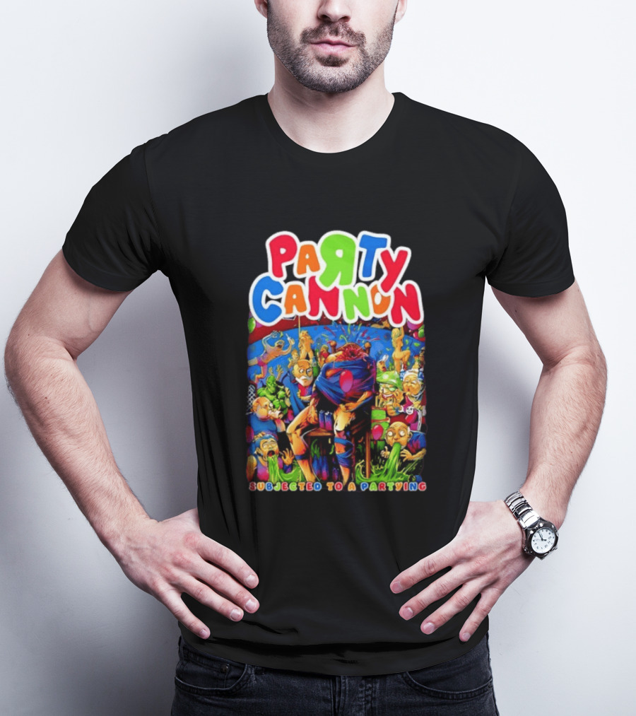 Party Cannon Subjected To A Partying Colorful Cartoon Chaos T-Shirt