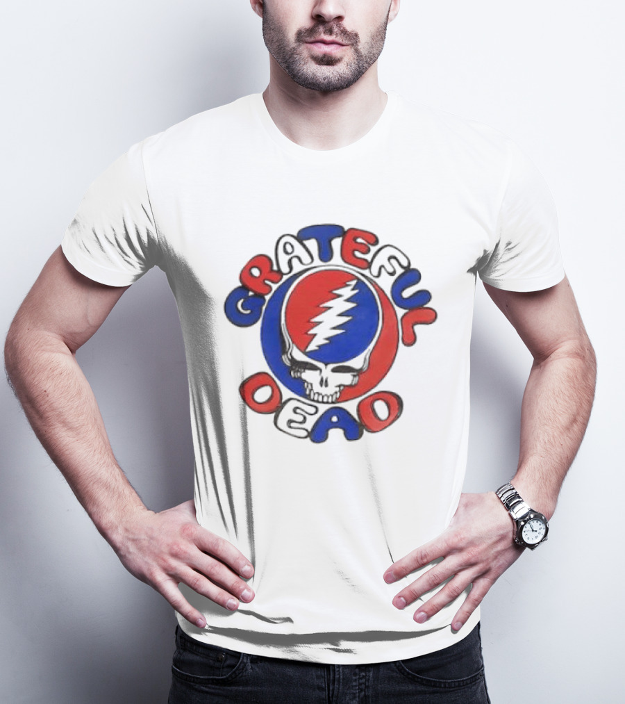 Grateful Dead Steal Your Face Skull Red Blue Bolt T-Shirt