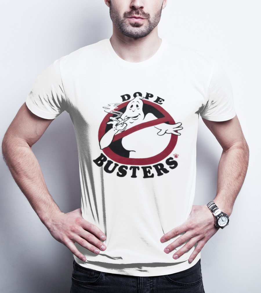 Ghostbusters Dope Busters Smoking Ghost Red Circle T-Shirt