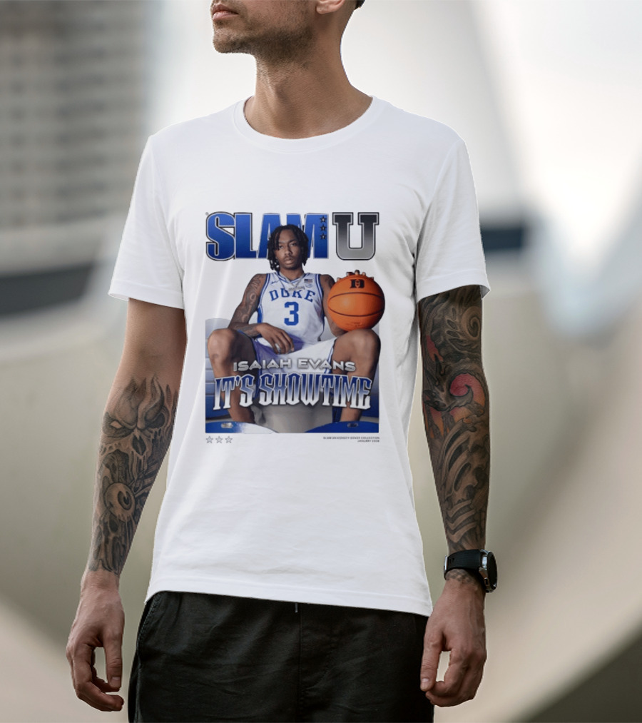 Slam U Isaiah Evans Duke Basketball It's Showtime T-Shirt