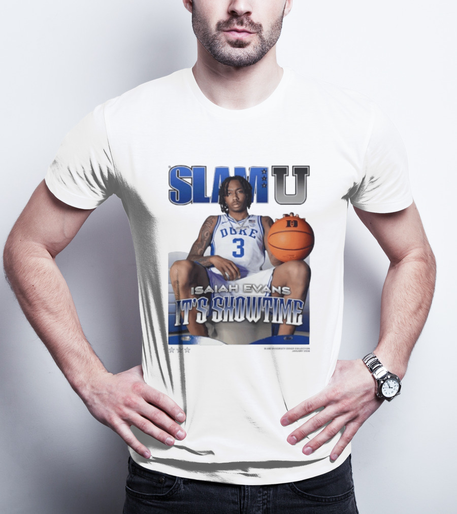 Slam U Isaiah Evans Duke Basketball It's Showtime T-Shirt