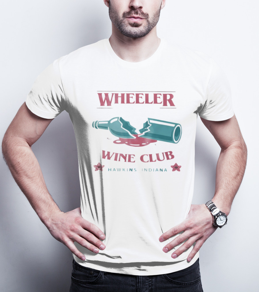 Wheeler Wine Club Hawkins Indiana Broken Bottle T-Shirt