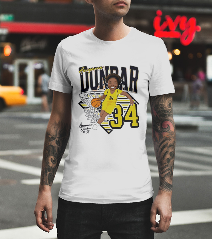 Aaiyanna Dunbar Basketball 34 Michigan Wolverines T-Shirt