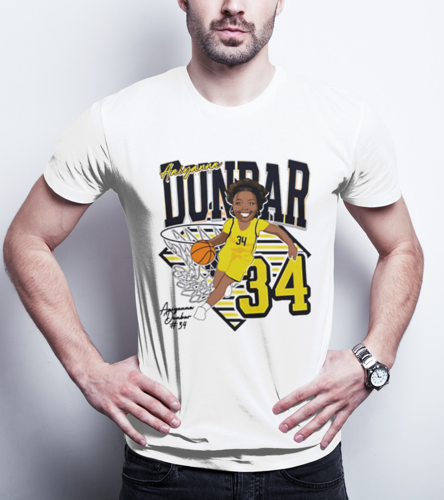 Aaiyanna Dunbar Basketball 34 Michigan Wolverines T-Shirt