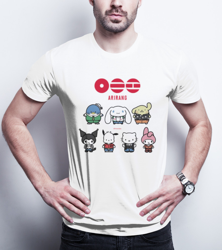 BTS Sanrio Collaboration Arirang Characters Collection Cute Cartoons T-Shirt