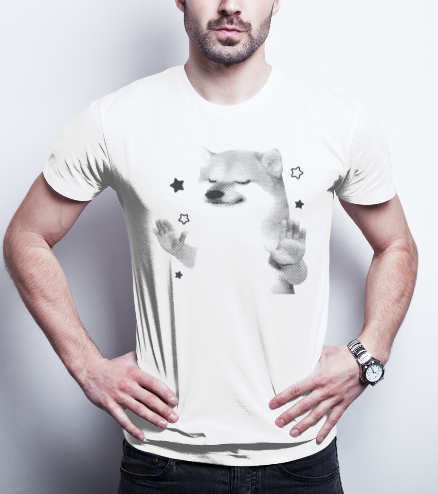 Dog Hold Up Stop Hands Funny Starry Paws T-Shirt