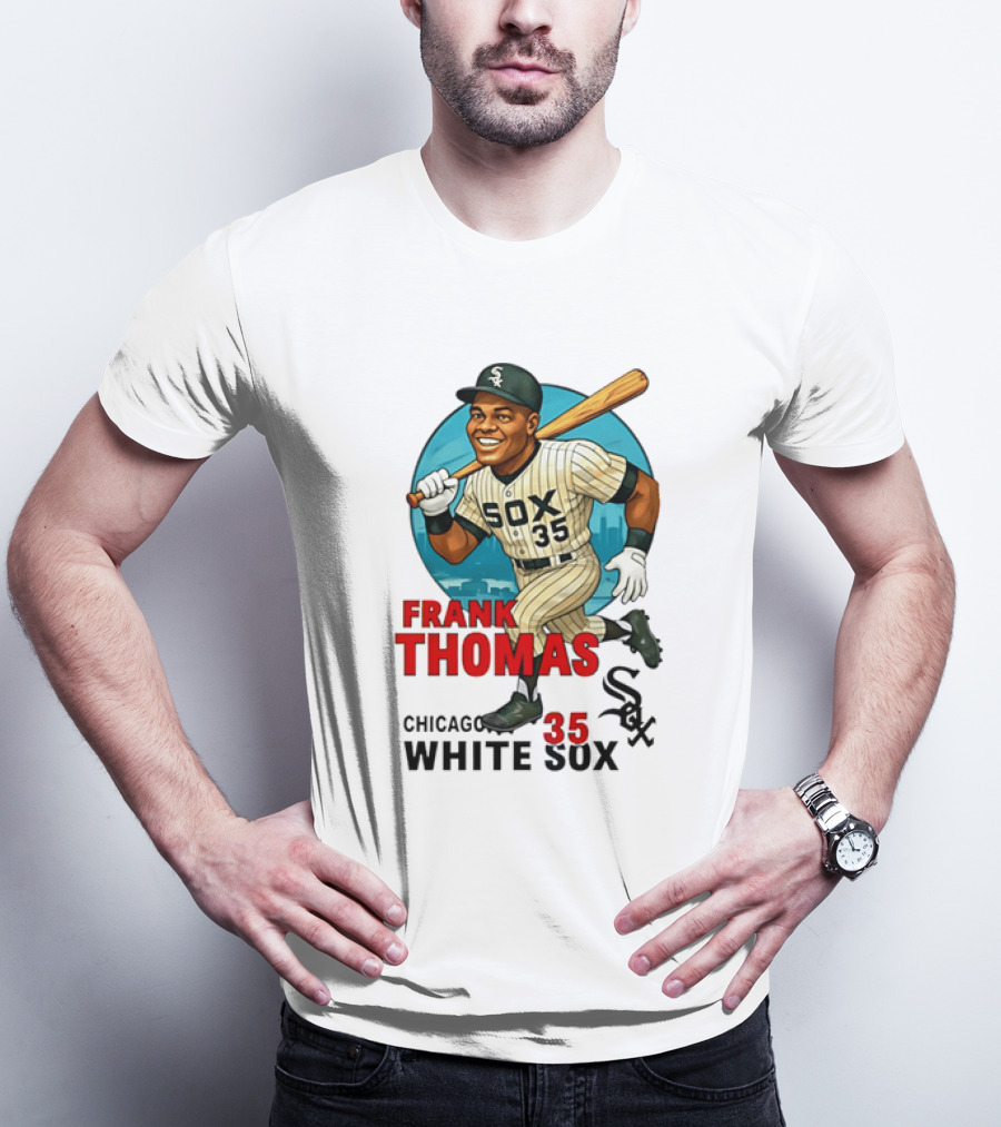 Frank Thomas Chicago White Sox 35 Caricature Sox Legend T-Shirt