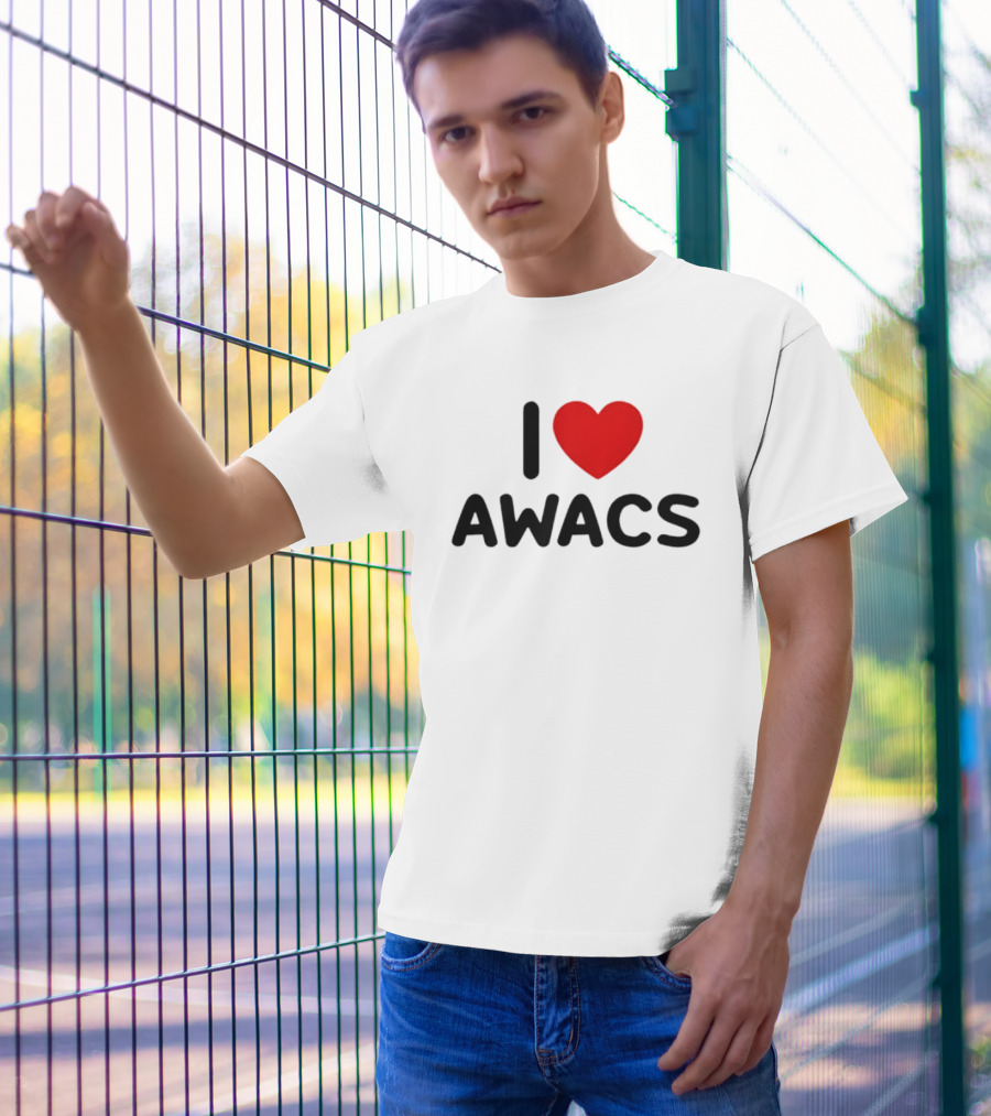 I Love AWACS Heart Symbol Enthusiast Recognition T-Shirt