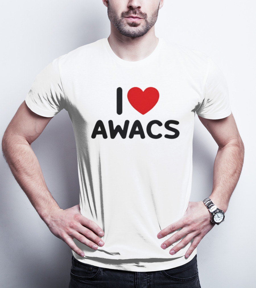 I Love AWACS Heart Symbol Enthusiast Recognition T-Shirt