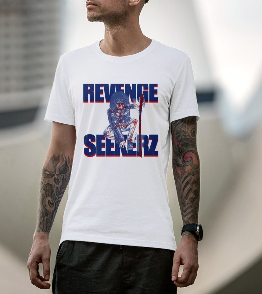 Revenge Seekerz Skeleton Horror Creepy Skeleton Warrior T-Shirt