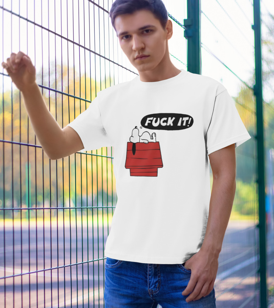 Snoopy Fuck It Relaxing On Doghouse Peanuts Humor T-Shirt