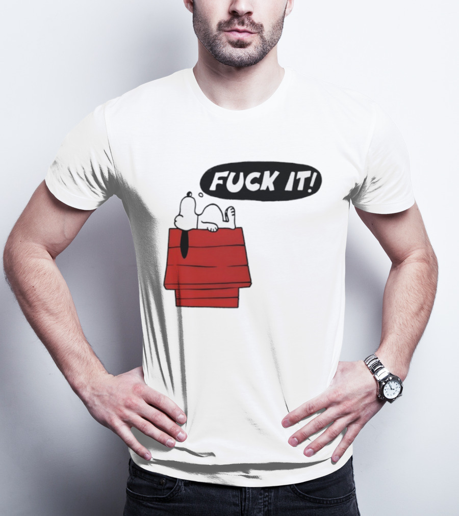 Snoopy Fuck It Relaxing On Doghouse Peanuts Humor T-Shirt